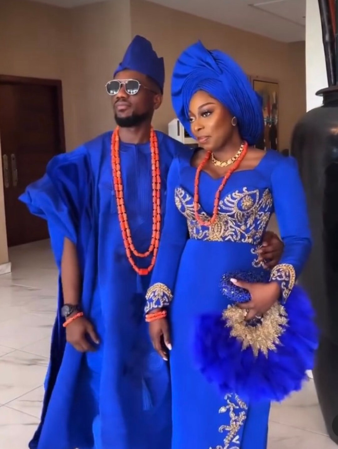 Couples Complete Asooke Outfits. Mens Agbada Suit. Yoruba Wedding ...