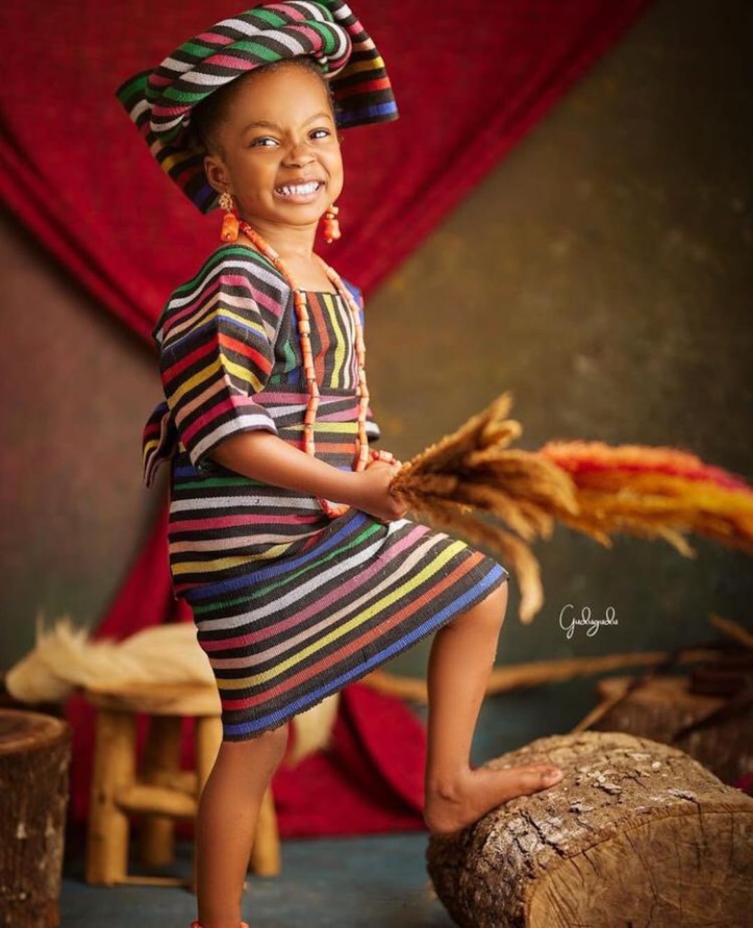 Vintage African Asooke Iro and Buba Attire, Girl Clothing, African ...