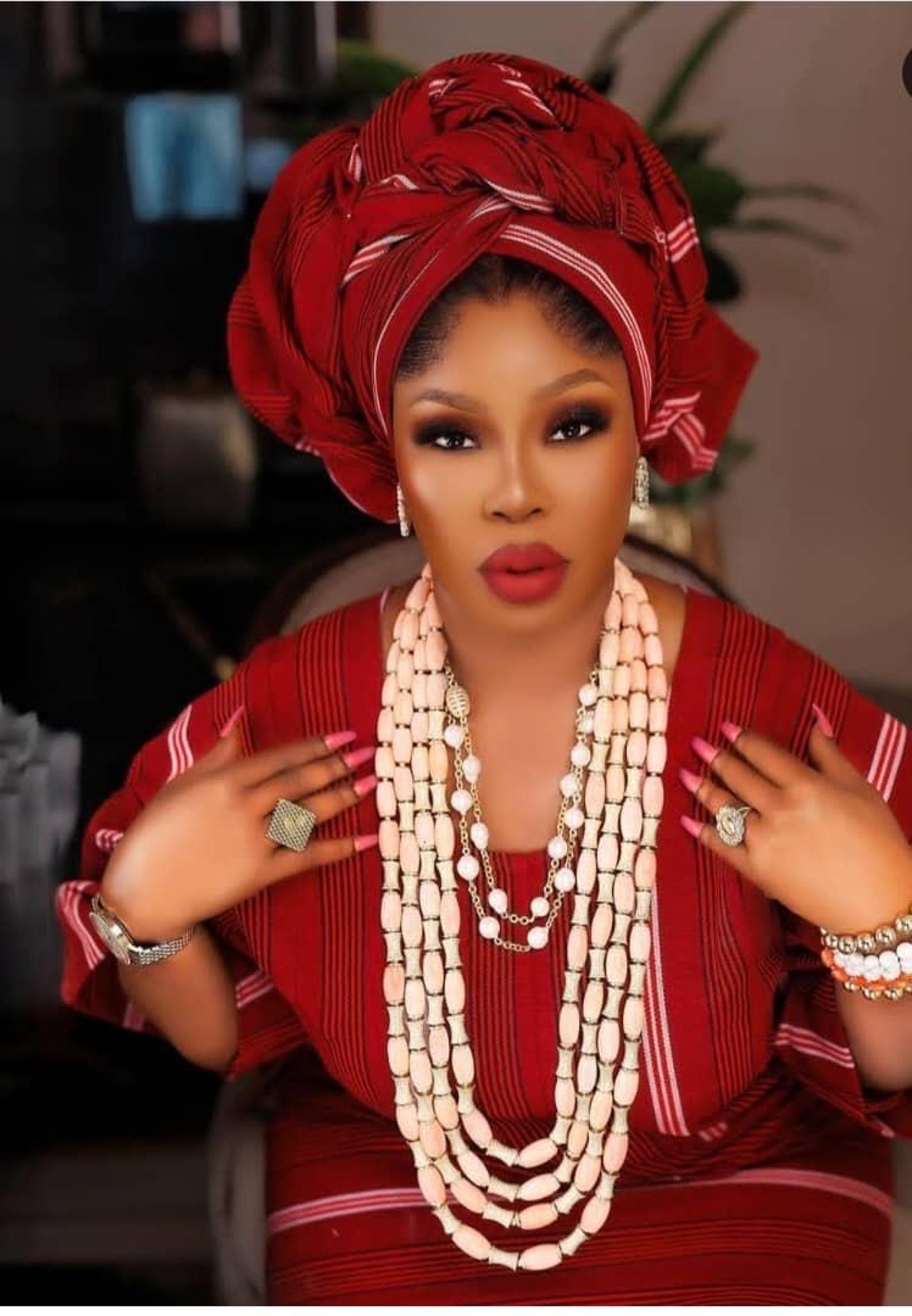 Wine Champagne Gold Asooke, Iro and Buba Dress, Celebrant Worthy ...