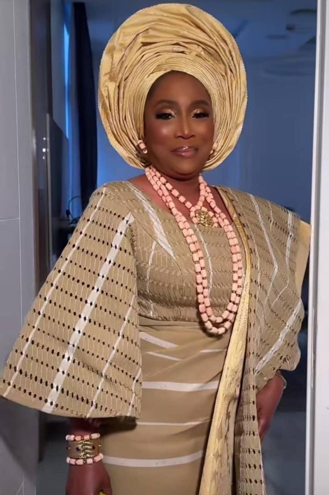 African Women Wedding Attire, Asooke Blouse and Wrapper, Gele and Ipele ...