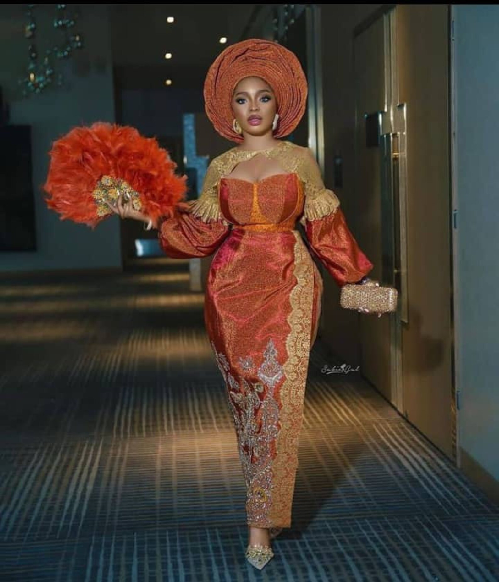 Burnt Orange Asooke/aso Ofi Dress. Women Clothing. African - Etsy