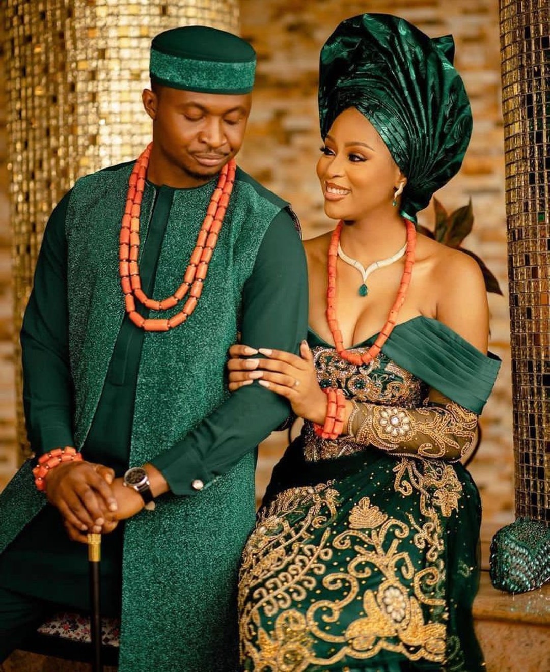 Emerald Green Couples Complete Set. Igbo Bridal Dress. African - Etsy