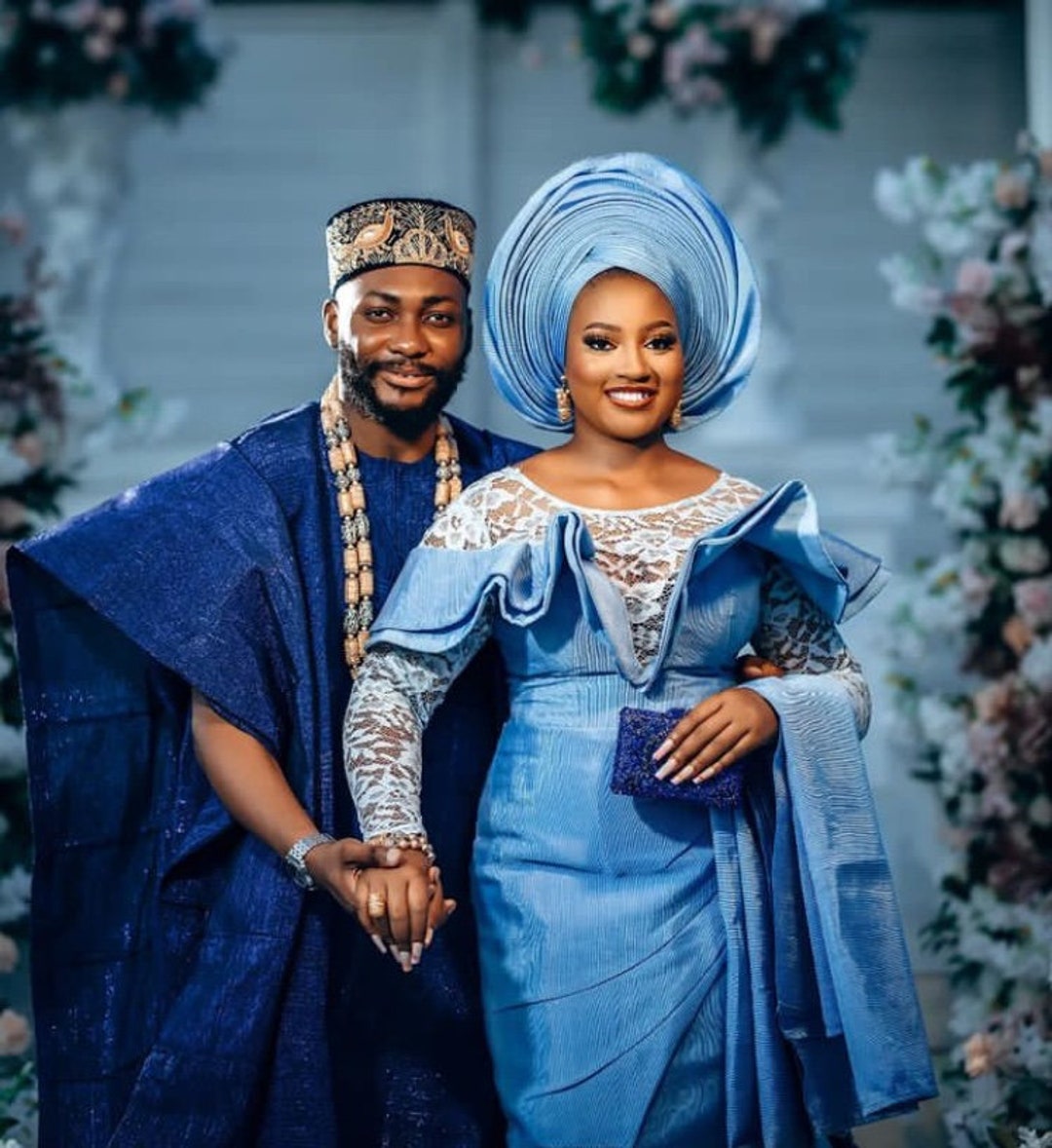 Couples Complete Yoruba Engagement Attire. Mens Suit. African Men ...