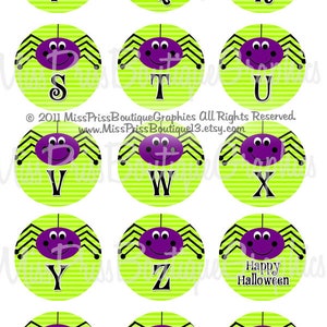 4x6 - A-Z - Halloween Spider Alphabets - Instant Download - One Inch ...