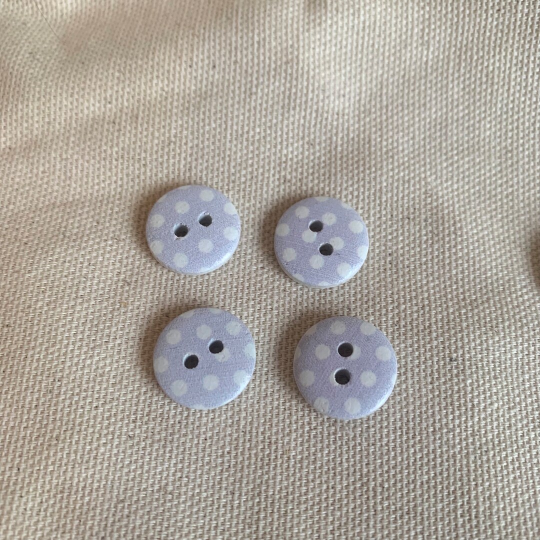 Cool Quirky Colourful Spotted Lilac Round Circle Shape Wooden Button ...