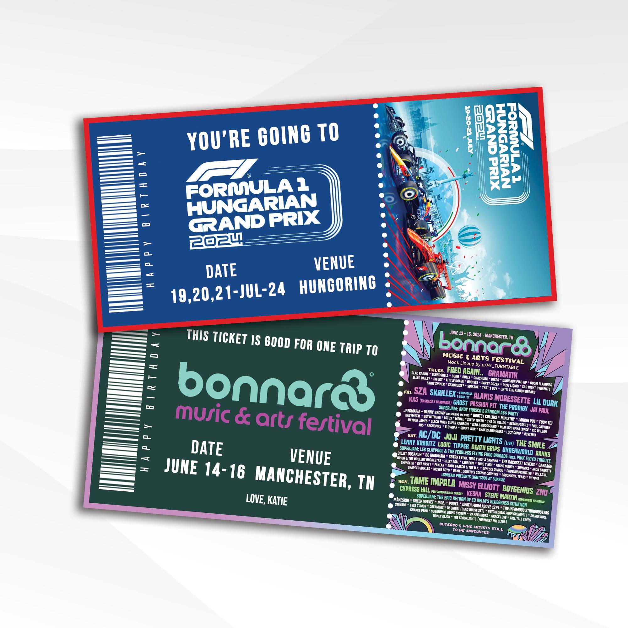 Personalized Concert Ticket: Surprise Event Souvenir (satin Card) - Etsy UK