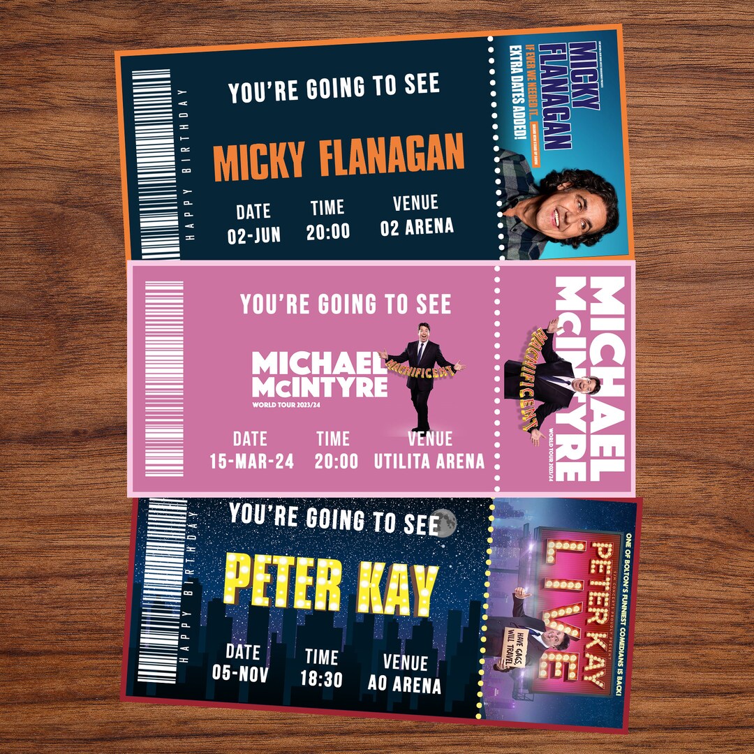 Surprise Ticket Comedian Ticket Gig Ticket Festival - Etsy