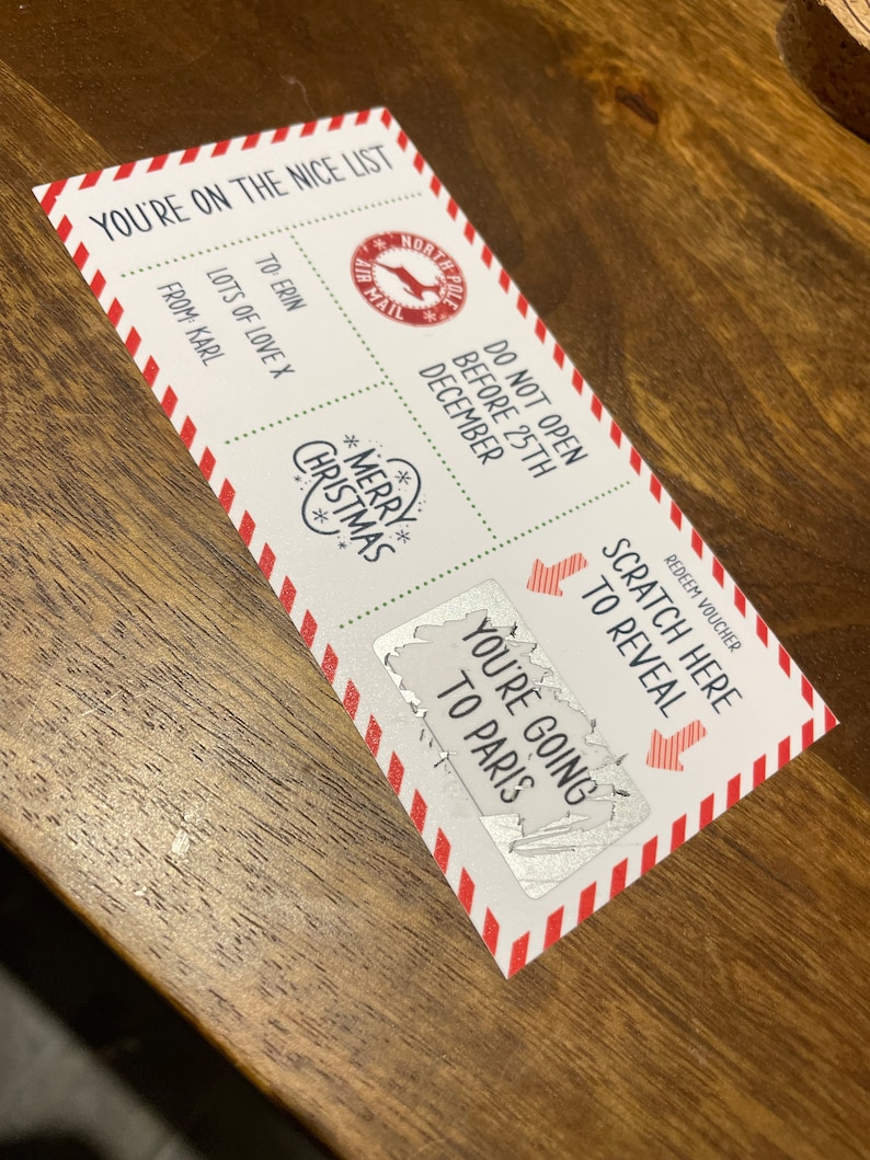 Scratch to Reveal Christmas Voucher | Custom Made Scratch off ...