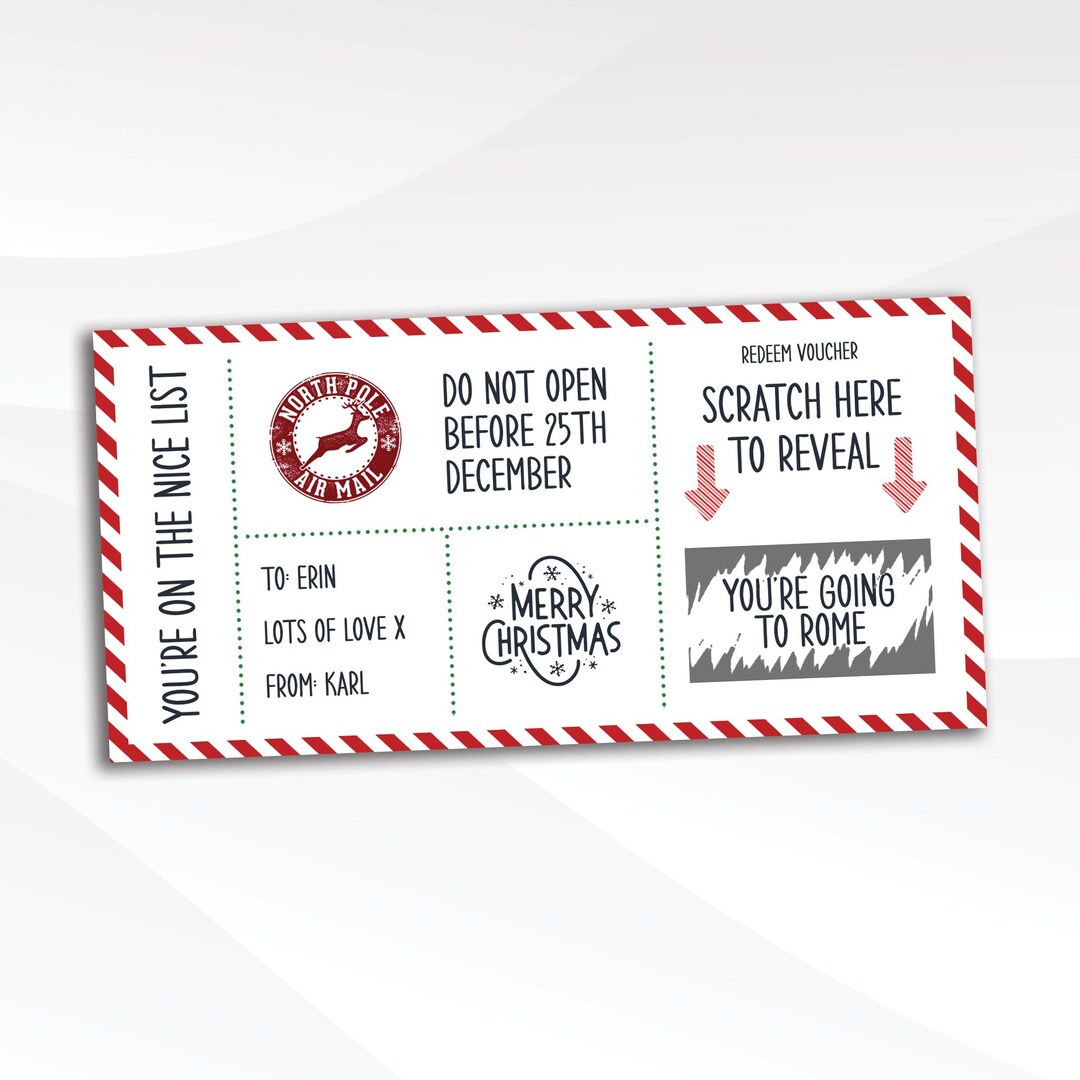 Scratch to Reveal Christmas Voucher | Custom Made Scratch off ...