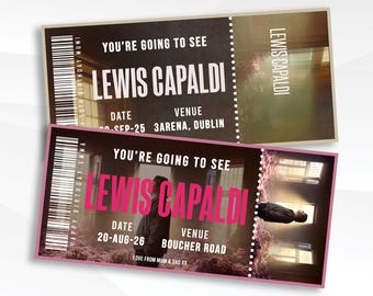 Any Personalised Concert Ticket | Keepsake | Surprise Gift | Concert ...