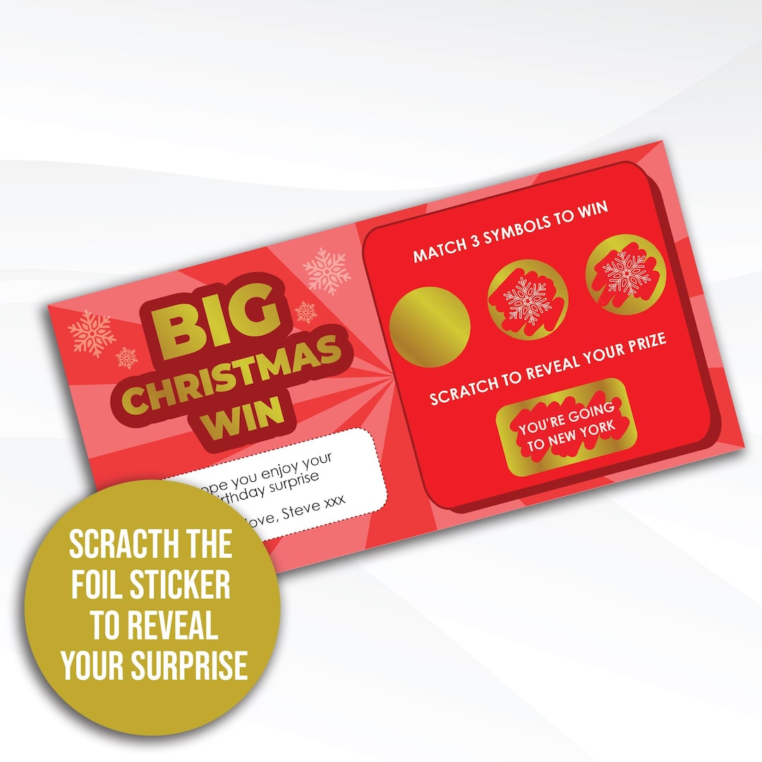 Personalised Scratchcard Christmas Gift Happy Christmas Fake ...