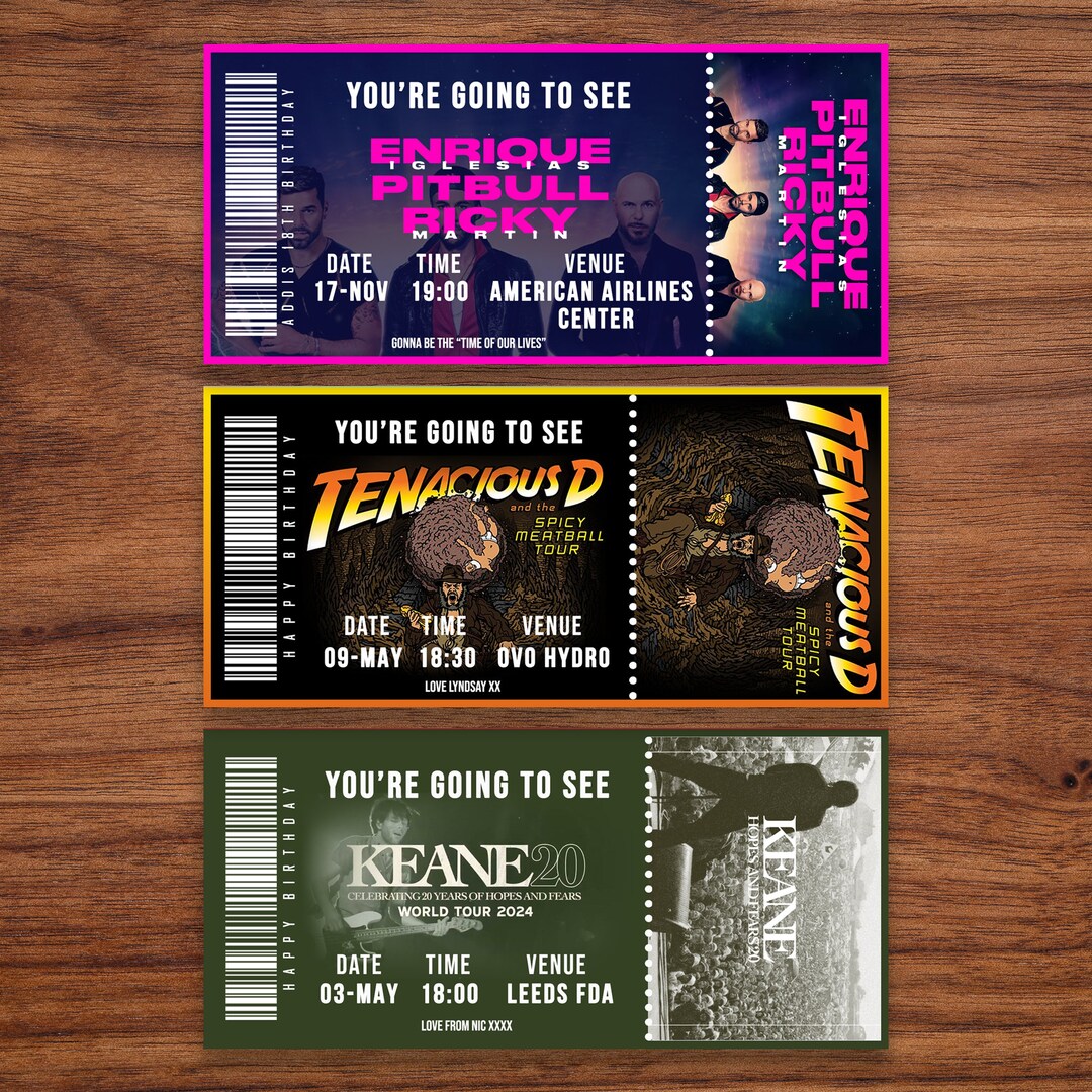 Personalised Concert Ticket Gig Ticket Festival Ticket - Etsy
