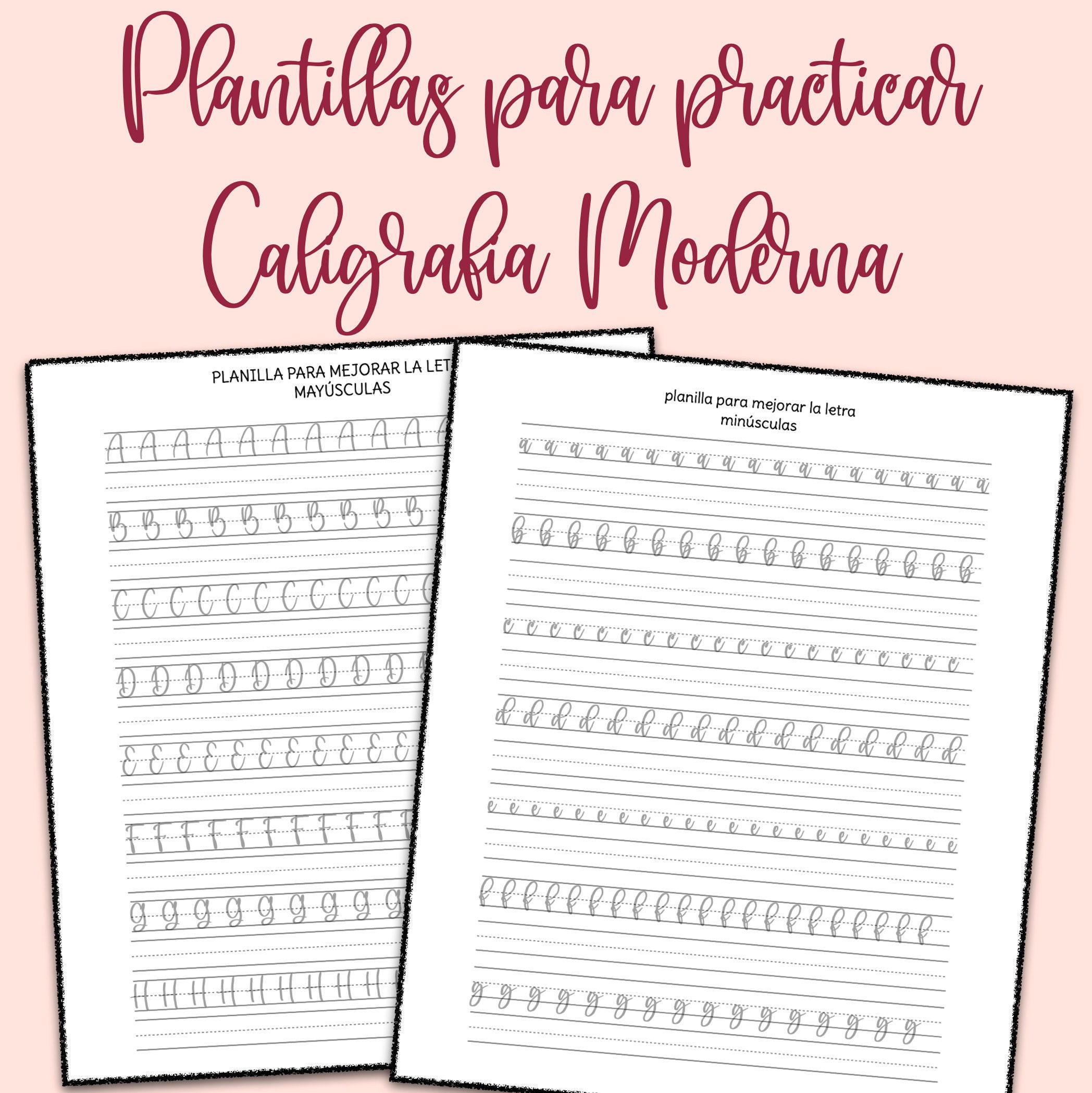 Planilla para mejorar tu caligrafía moderna Hojas de | Etsy