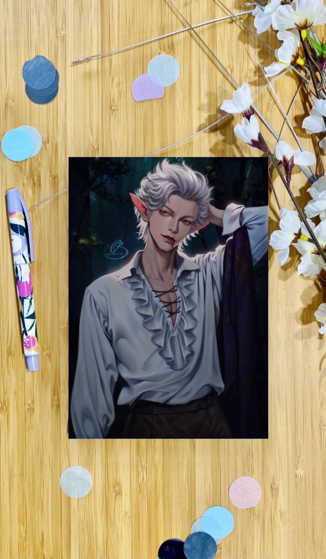 Art Print Astarion Fanart Baldurs Gate 3 Vampire Blood Fangs Fantasy ...