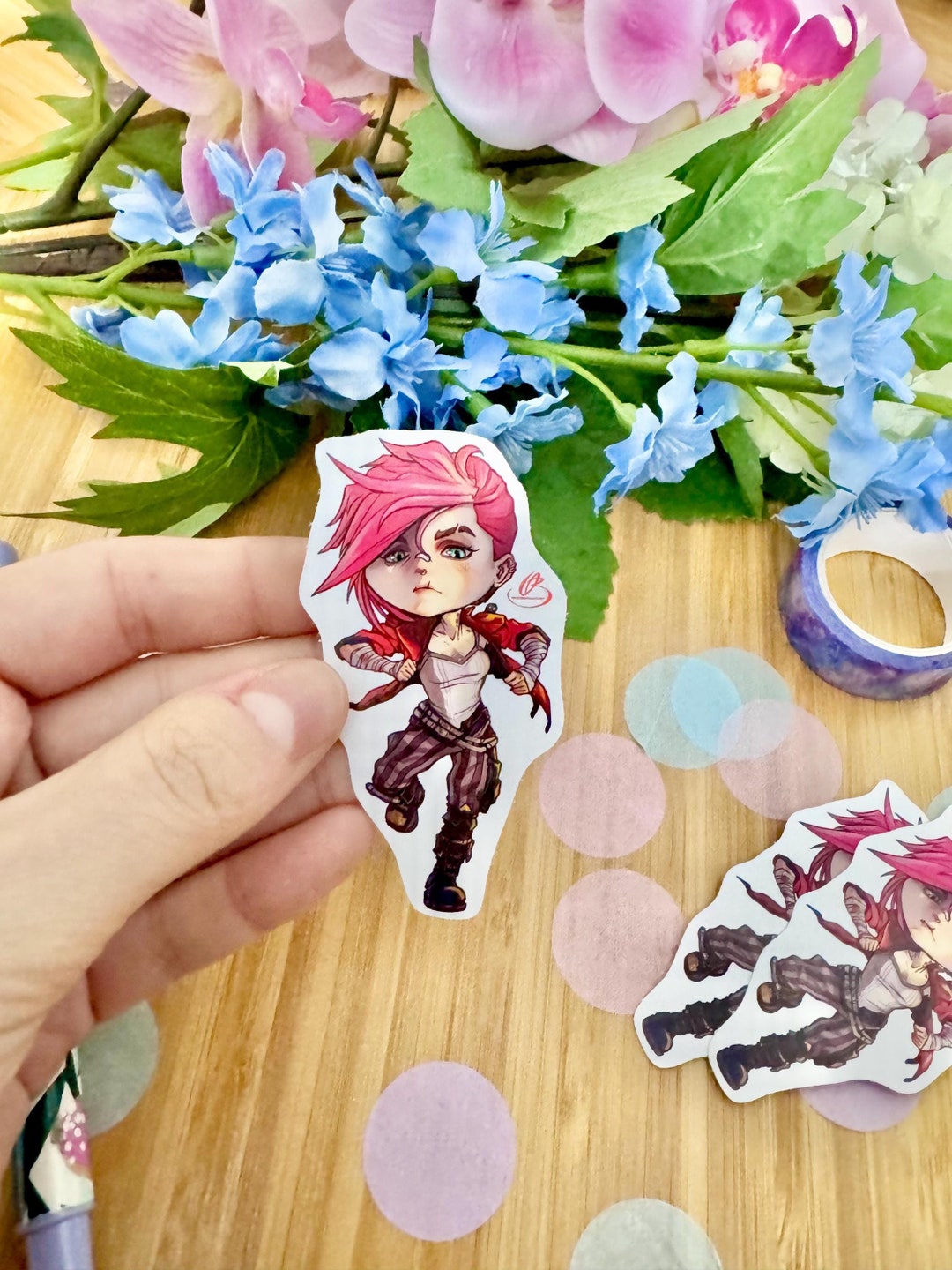 Vi Stickers, Arcane Fan Art Vinyl Decal, Riot League of Legends ...