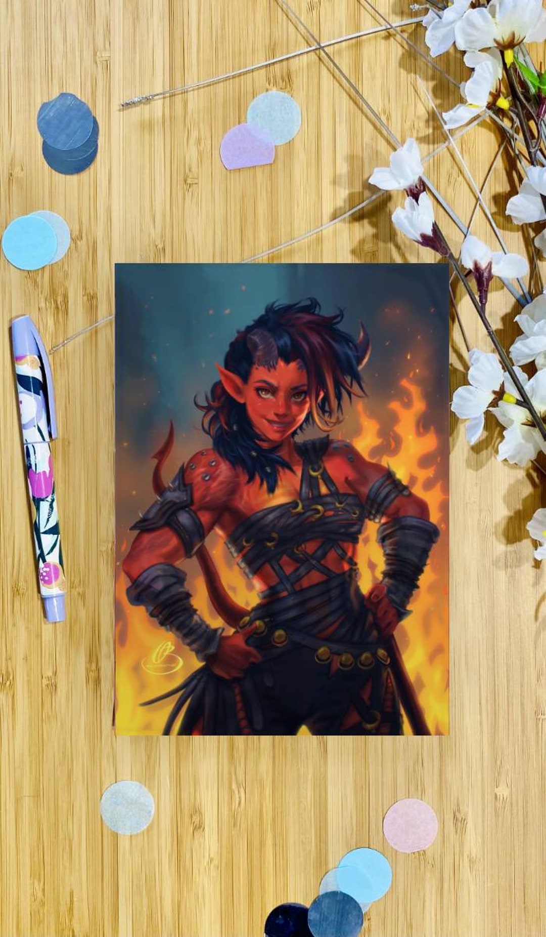 Art Print Karlach Fanart Baldurs Gate 3 Tiefling Horn Devil Fantasy ...