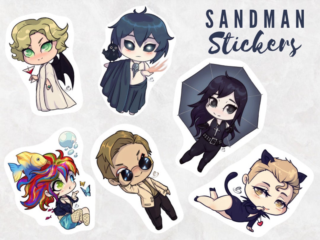 The Sandman Chibi Sticker Set, Cute Anime Fantasy Decals, Endless ...