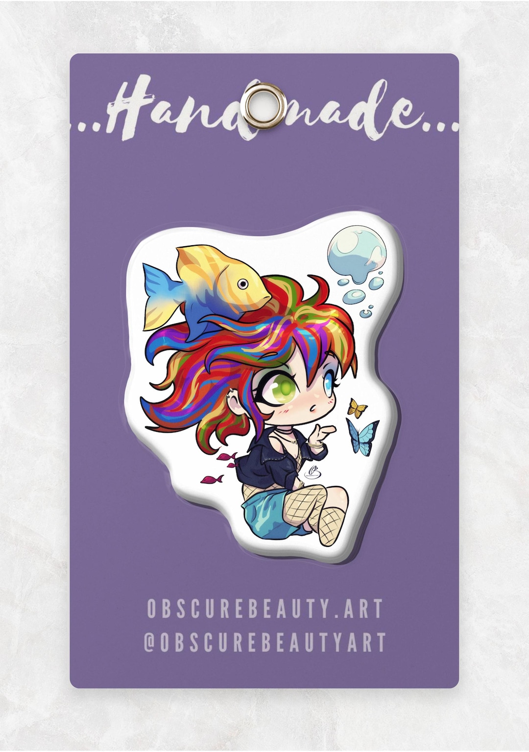 Delirium the Sandman Fan Art Resin Pin, Chibi Fantasy Homemade Inspired ...
