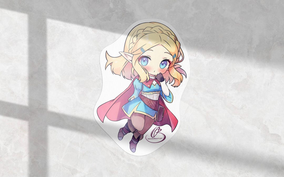 Princess Zelda Character Sticker, Cute Legend of Zelda Art Decal ...
