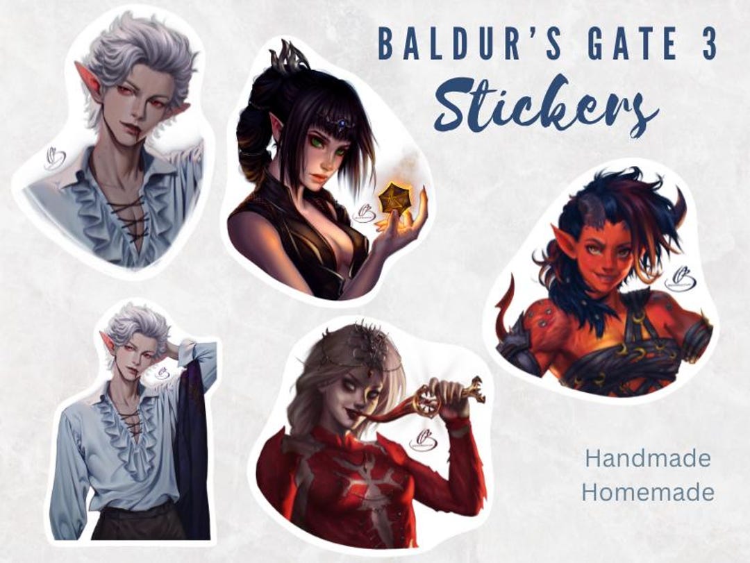 Baldur's Gate 3 Sticker Astarion Fanart Orin Shadowheart Dnd Fantasy ...