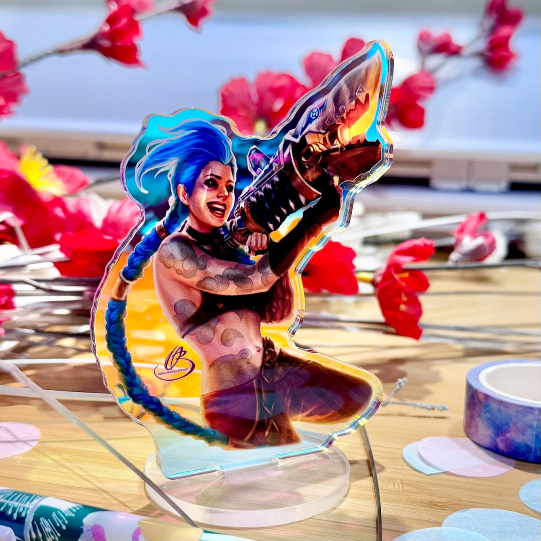 Jinx Acrylic Standee, Arcane Inspired Merch, League of Legends Video ...