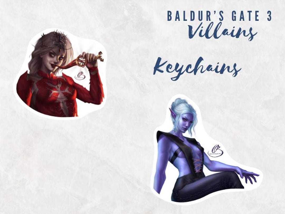 Baldurs Gate 3 Minthara and Orin the Red Keychain, Fantasy Dnd Charms ...