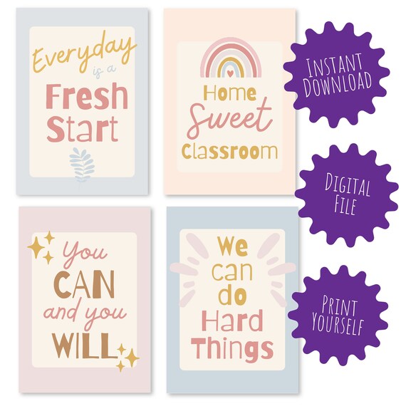 Growth Mindset Classroom Poster Bundle set of 4 - Etsy