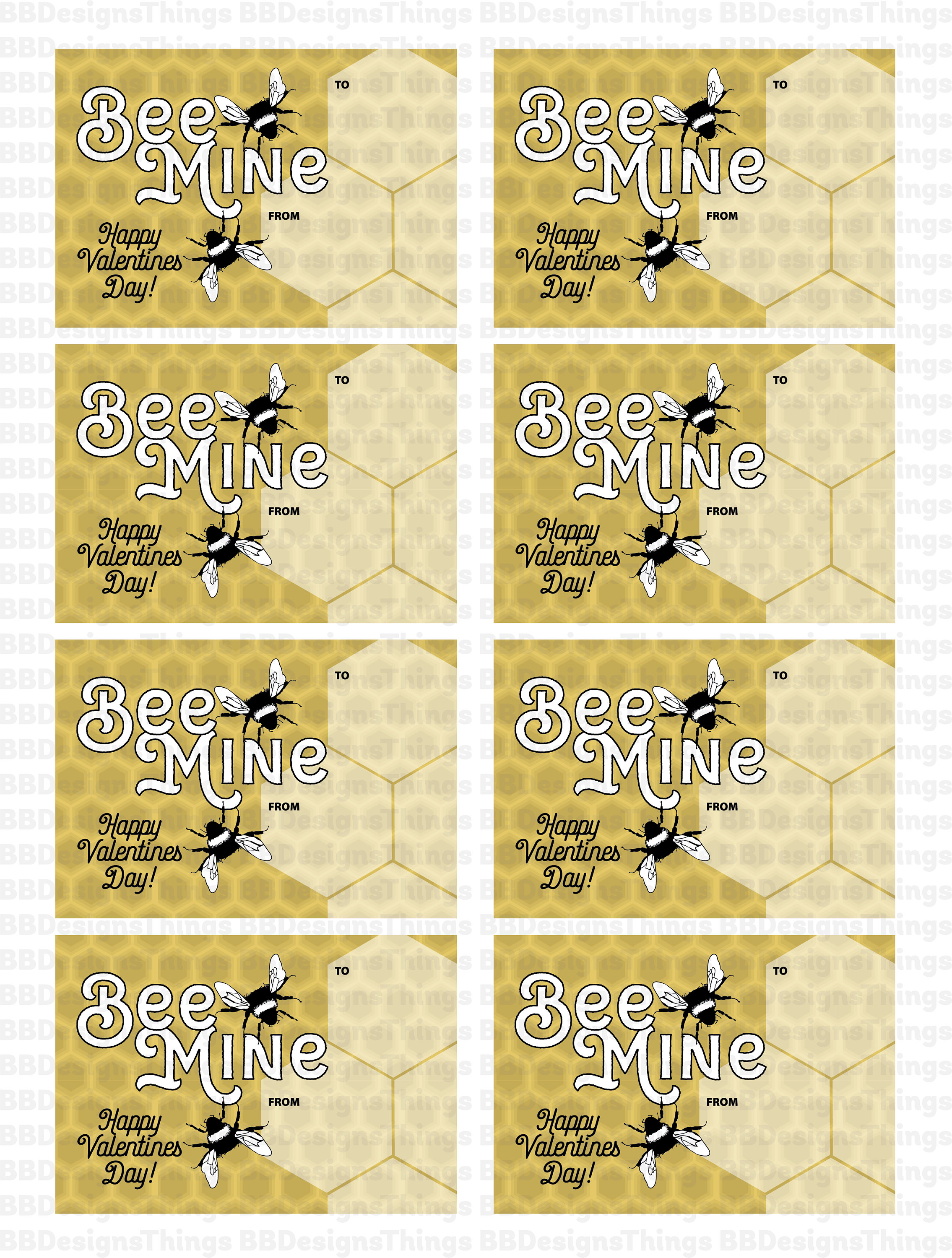 Bee-mine Valentine Printable - Etsy