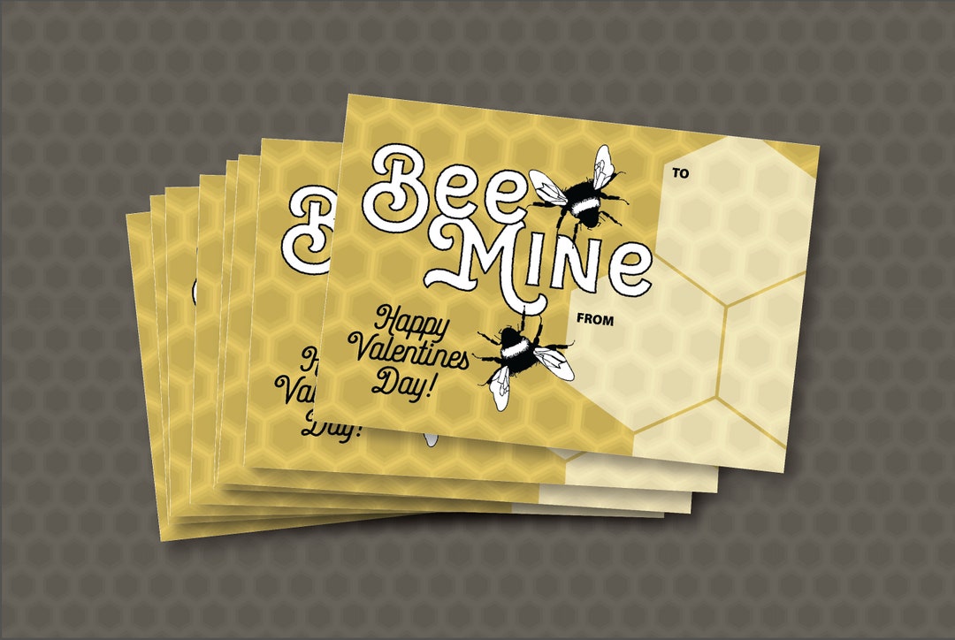Bee-mine Valentine Printable - Etsy