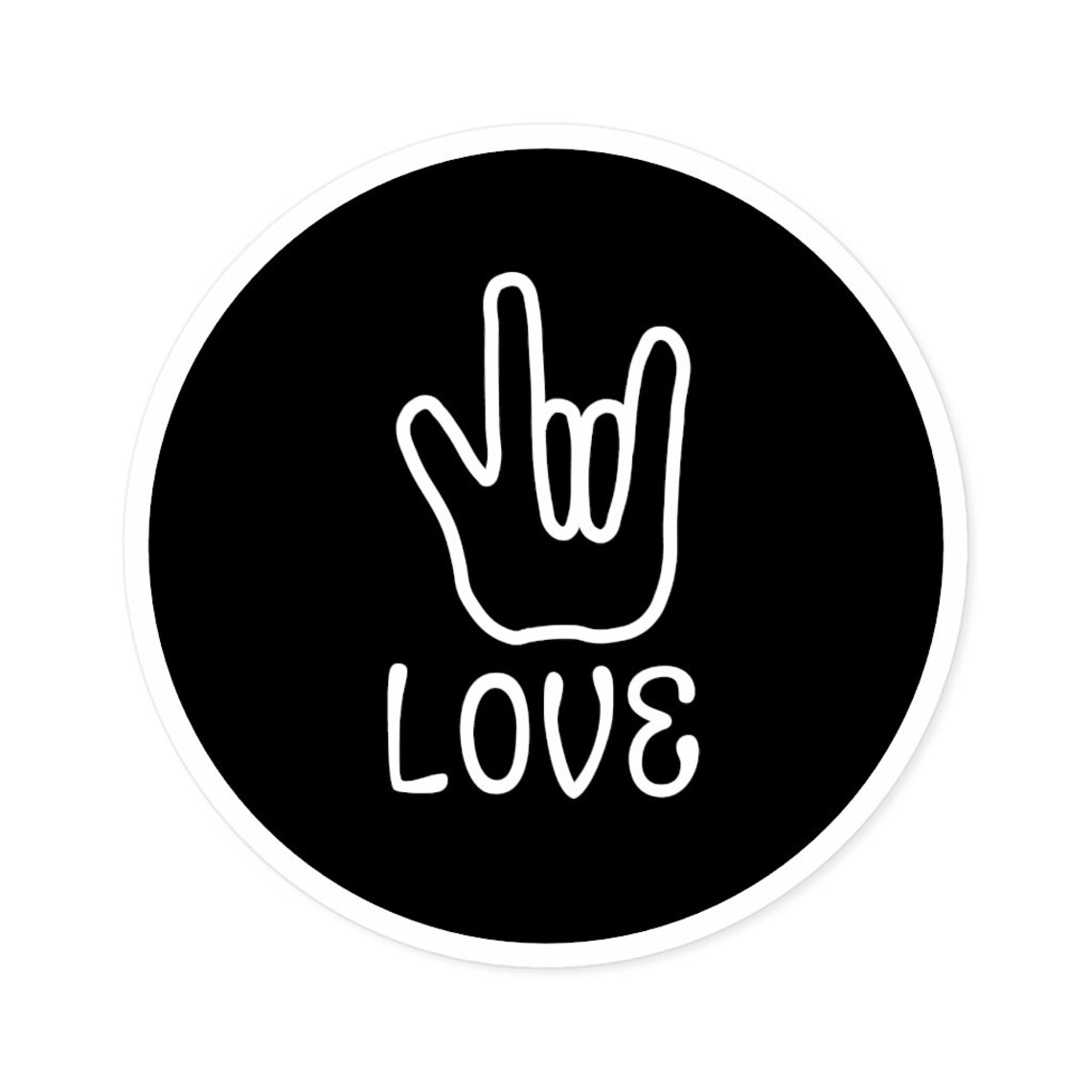 Love Sign Sticker, Sign Language Love, Bumper Sticker, Skateboard ...