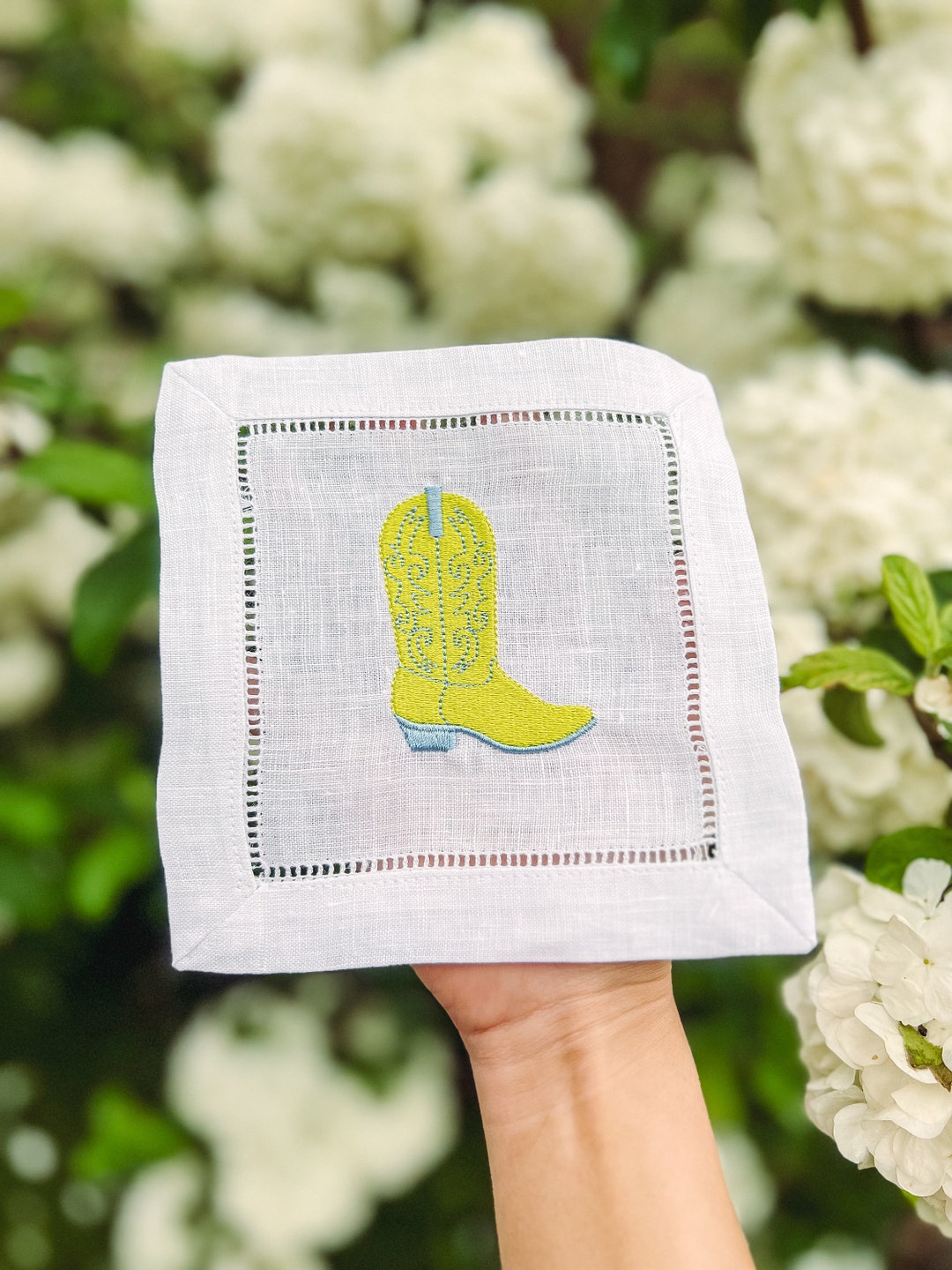 Embroidered Cowboy Cocktail Napkin | Personalized With Minimalist ...