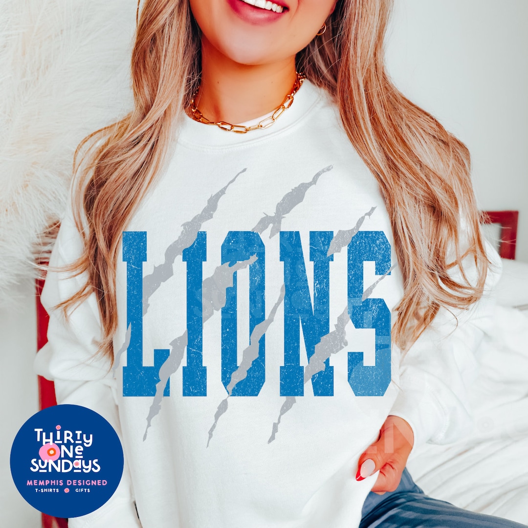 Lions Scratch Vintage Look Crewneck Retro Lions Tshirt Lions - Etsy