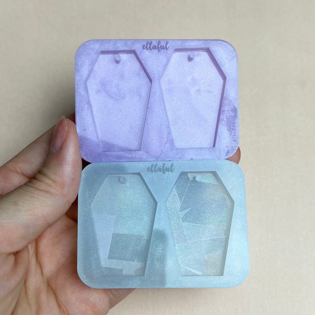 Coffin Dangle Earrings Silicone Mold - Resin Mold - Holographic Mold ...