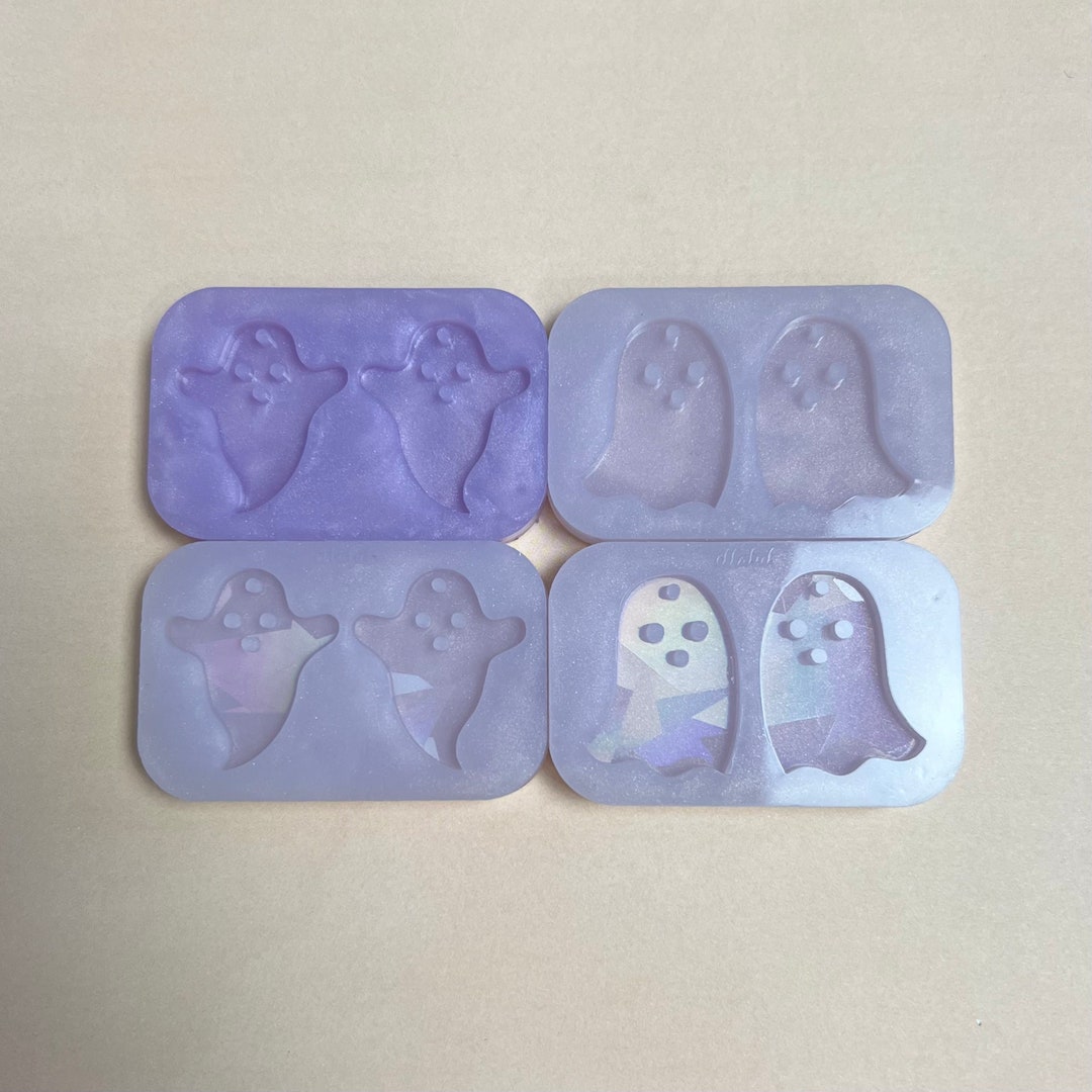 Ghost Halloween Earrings Silicone Mold - Resin Mold - Holographic Mold ...