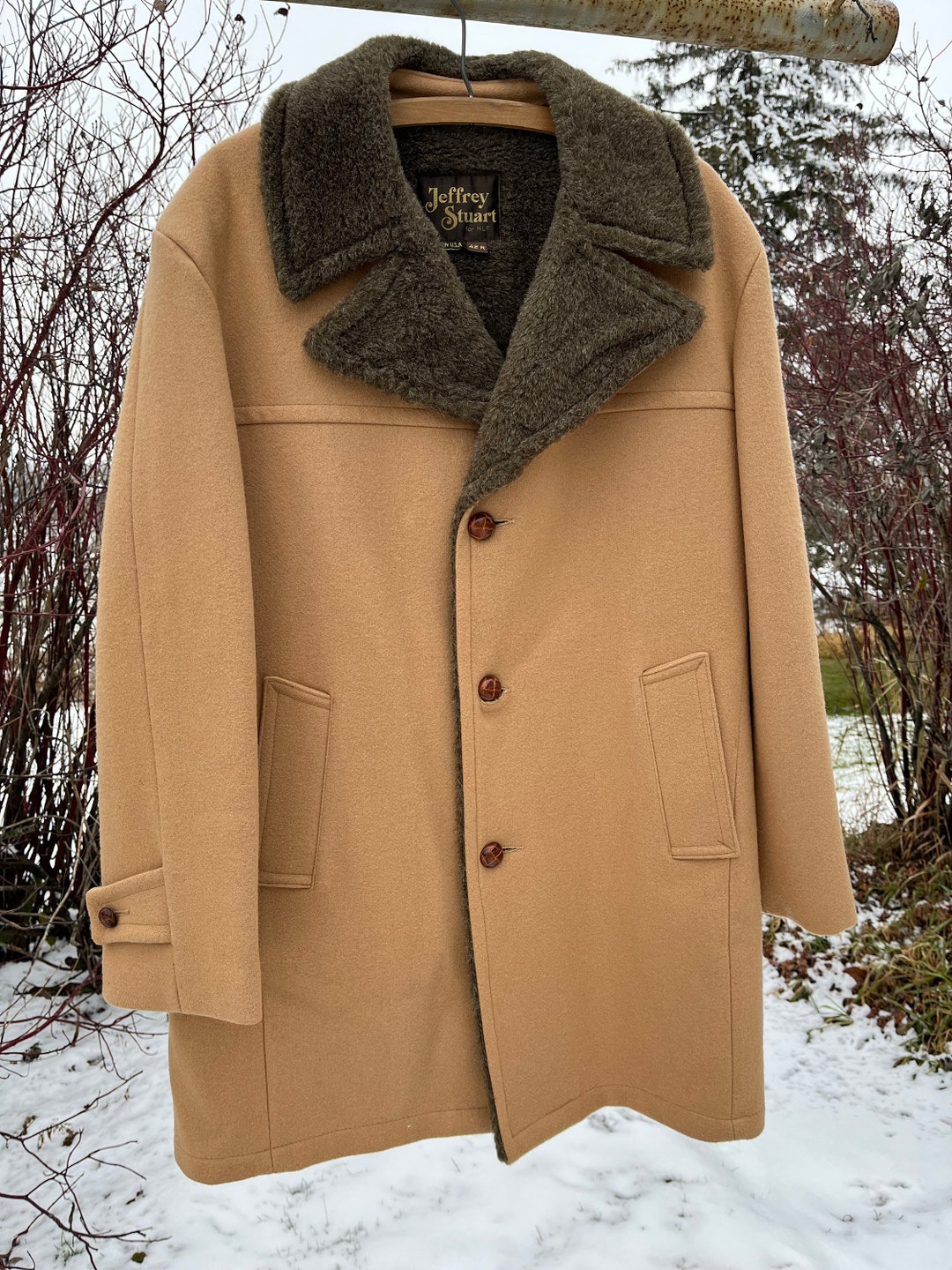 Vintage Jeffrey Stuart Fur Lined Coat Wool - Etsy