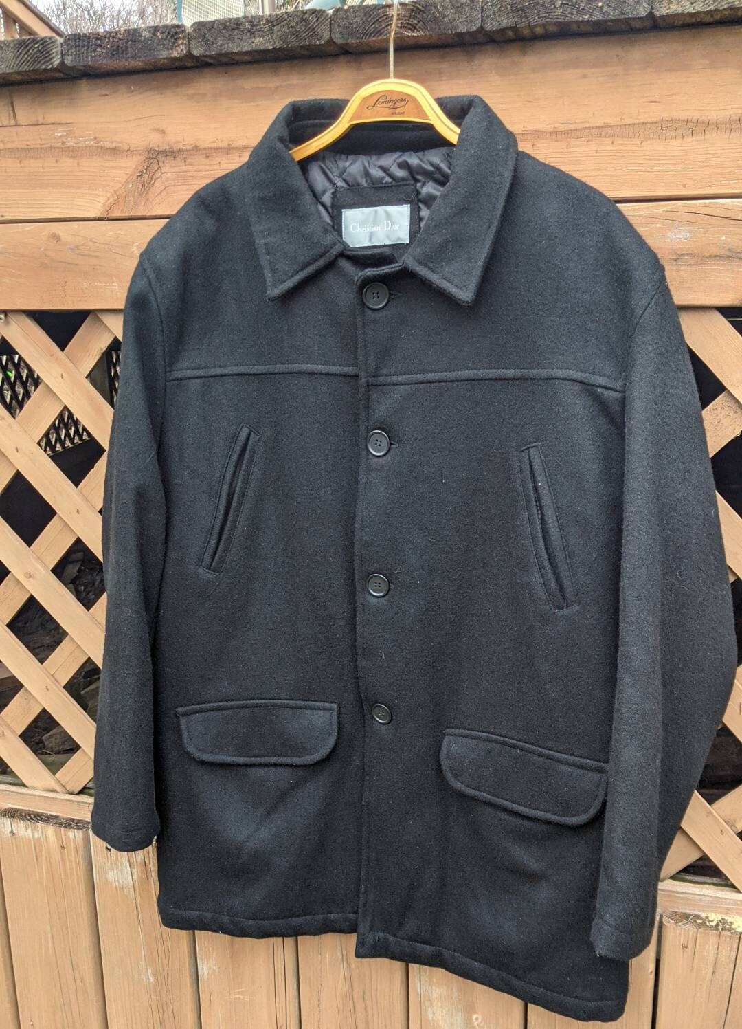 Christian Dior Black Jacket Heavy Winter Coat - Etsy