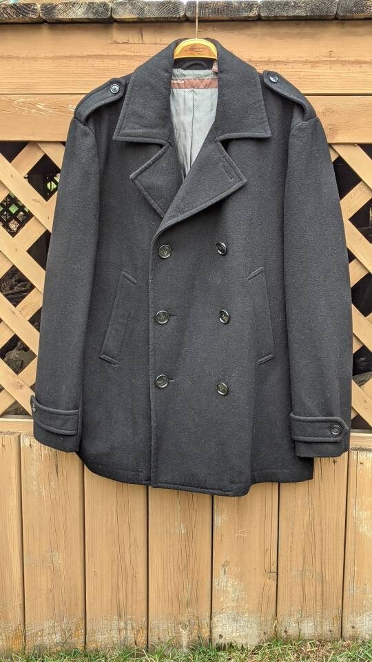 Mens Black Peacoat - Etsy