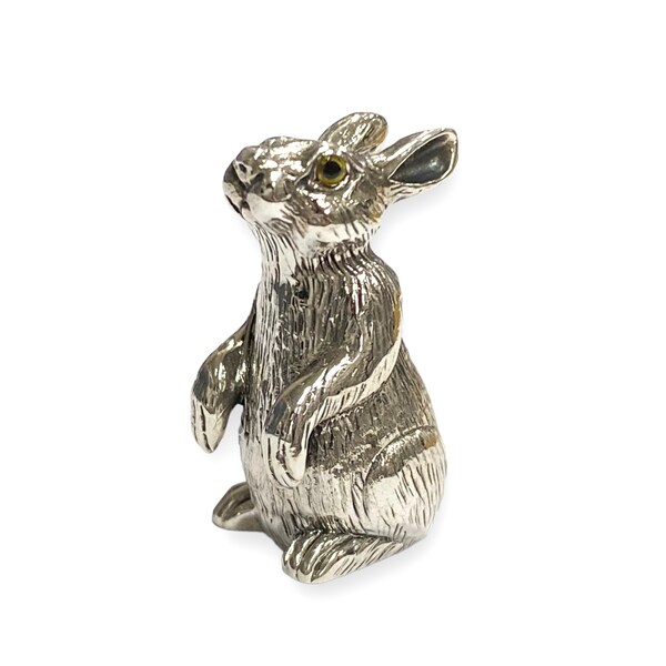 Silver Bunny Figurines - Etsy