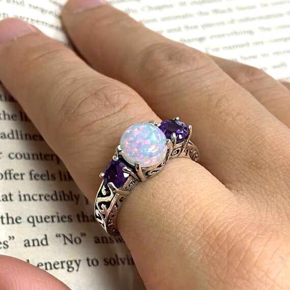 Victorian Style Filigree Trilogy Fine Gilson Opal and Heart - Etsy