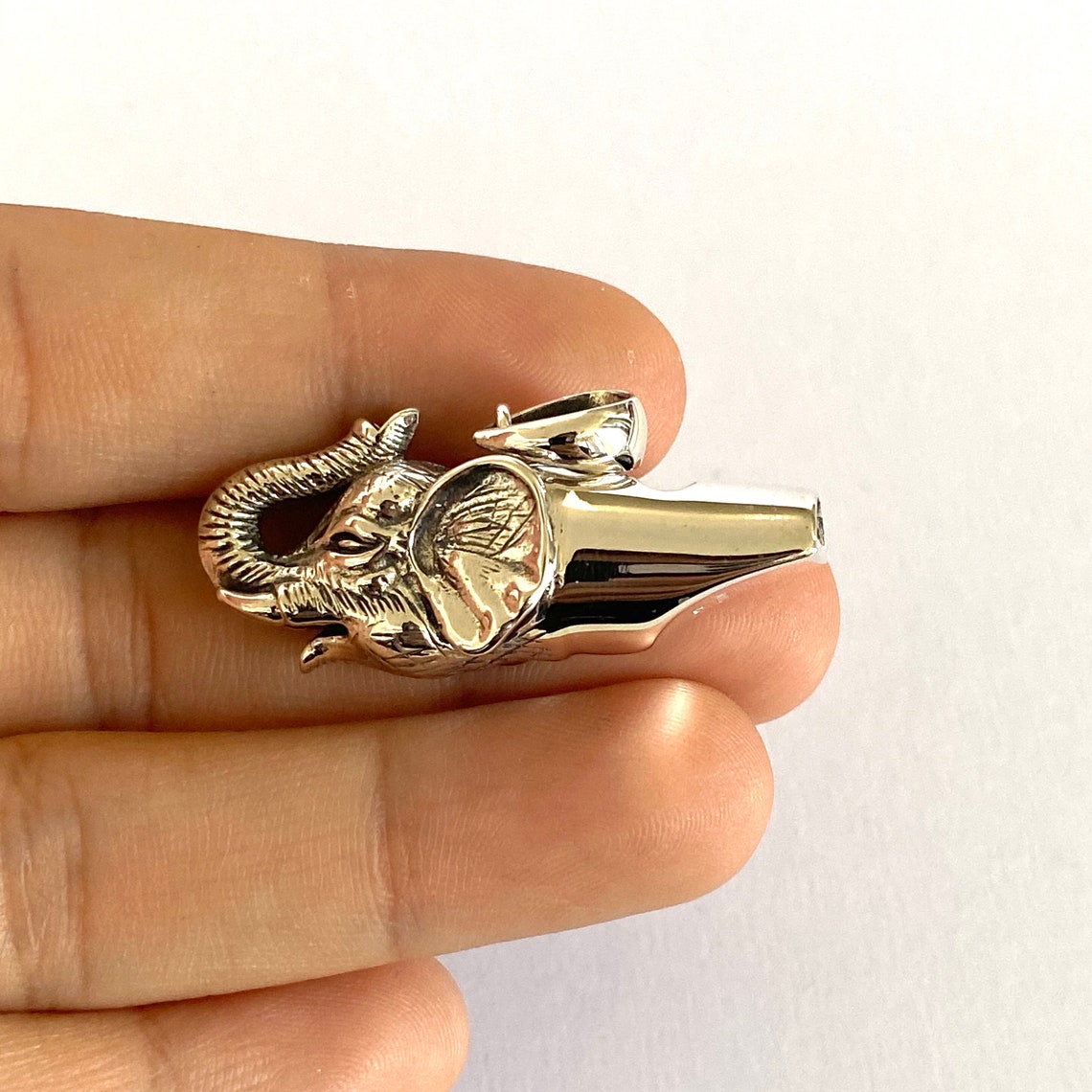 Victorian Style Elephant Whistle Pendant 925 Sterling Silver - Etsy