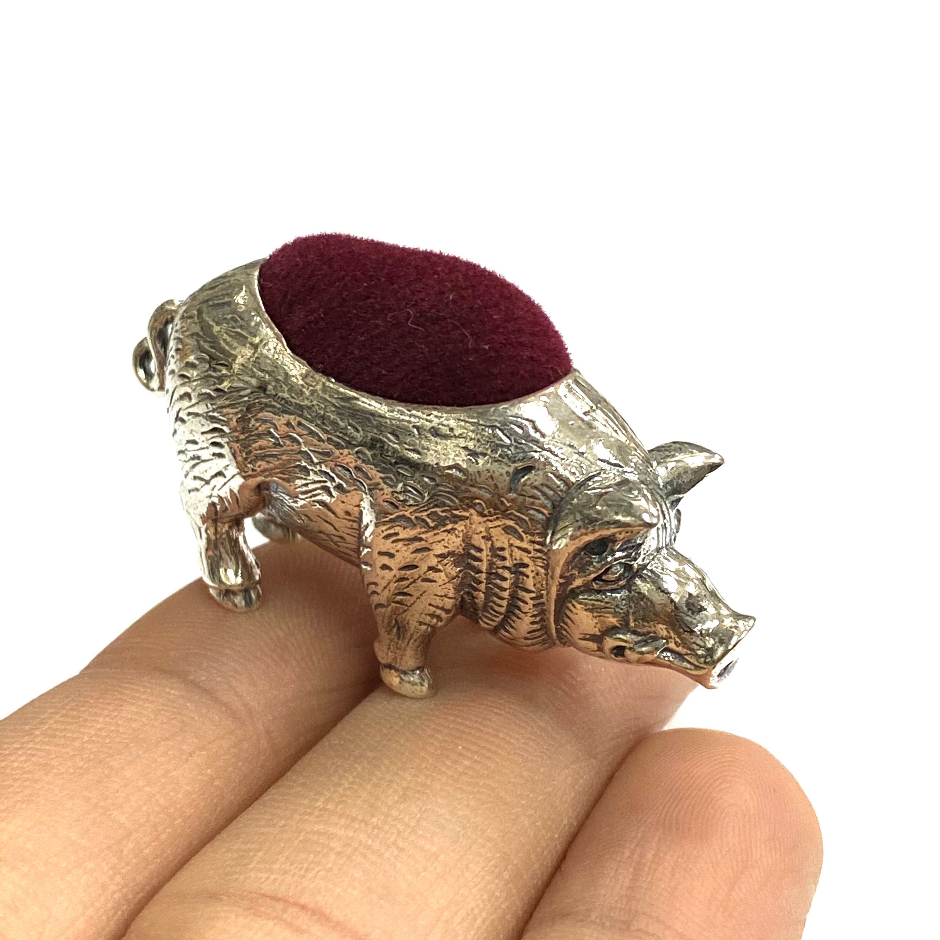 Large Victorian Style Collectable Hog Pin Cushion 925 Sterling | Etsy