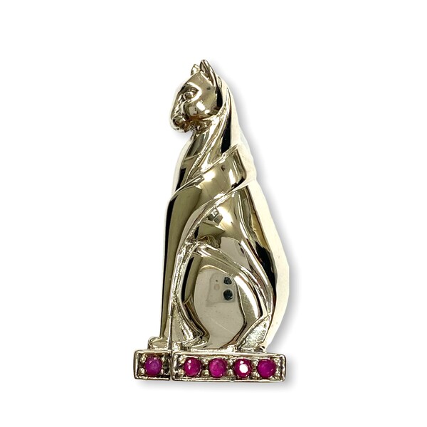 Sterling Cat Pin - Etsy