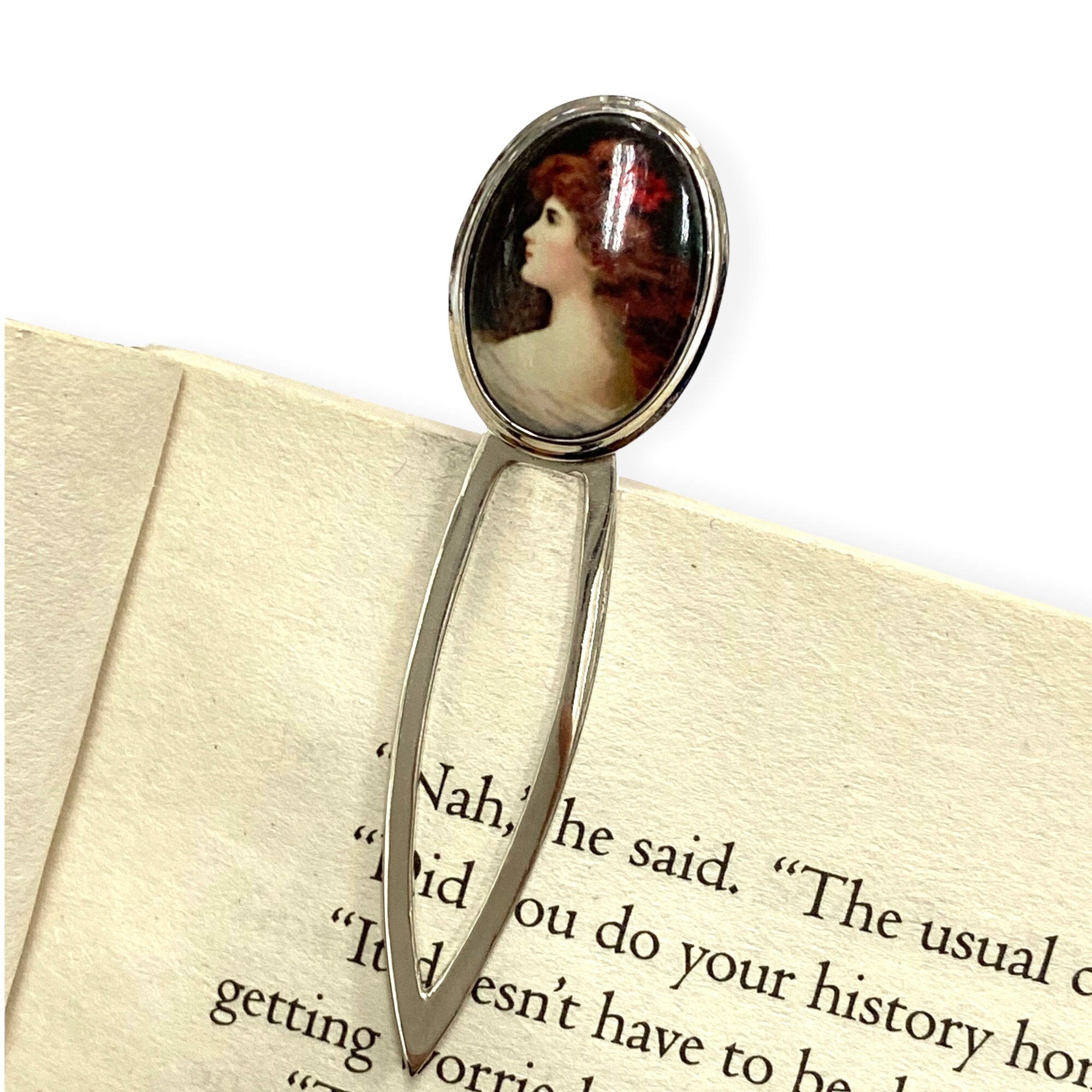 Victorian Style Enamel Gorgeous Lady Bookmark 925 Sterling - Etsy