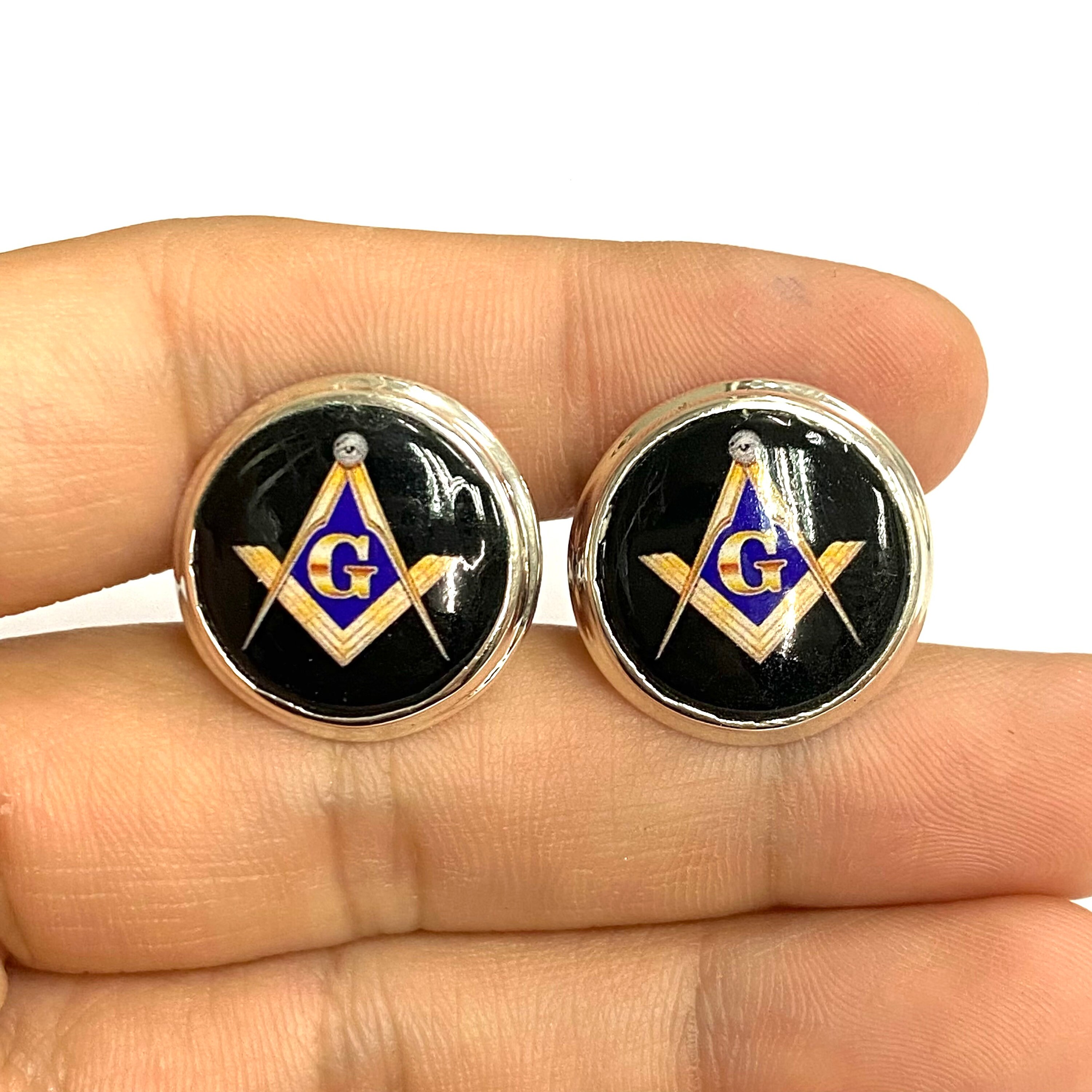Enamel Freemasons Masonic Cufflinks 925 Sterling Silver Mens - Etsy