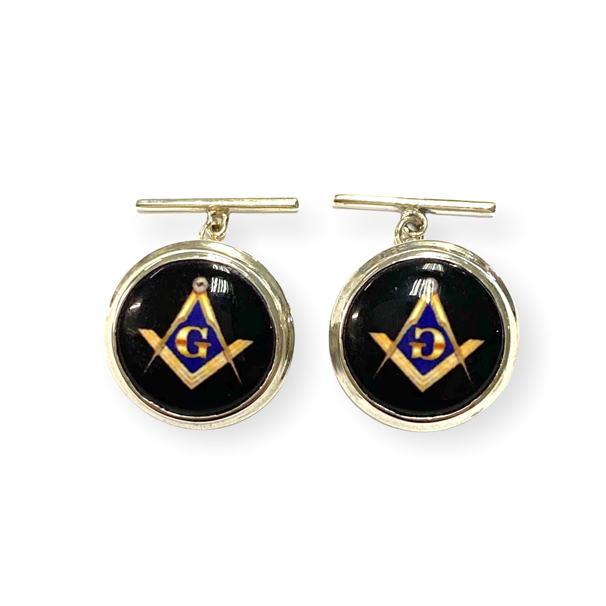 Enamel Freemasons Masonic Cufflinks 925 Sterling Silver Mens - Etsy
