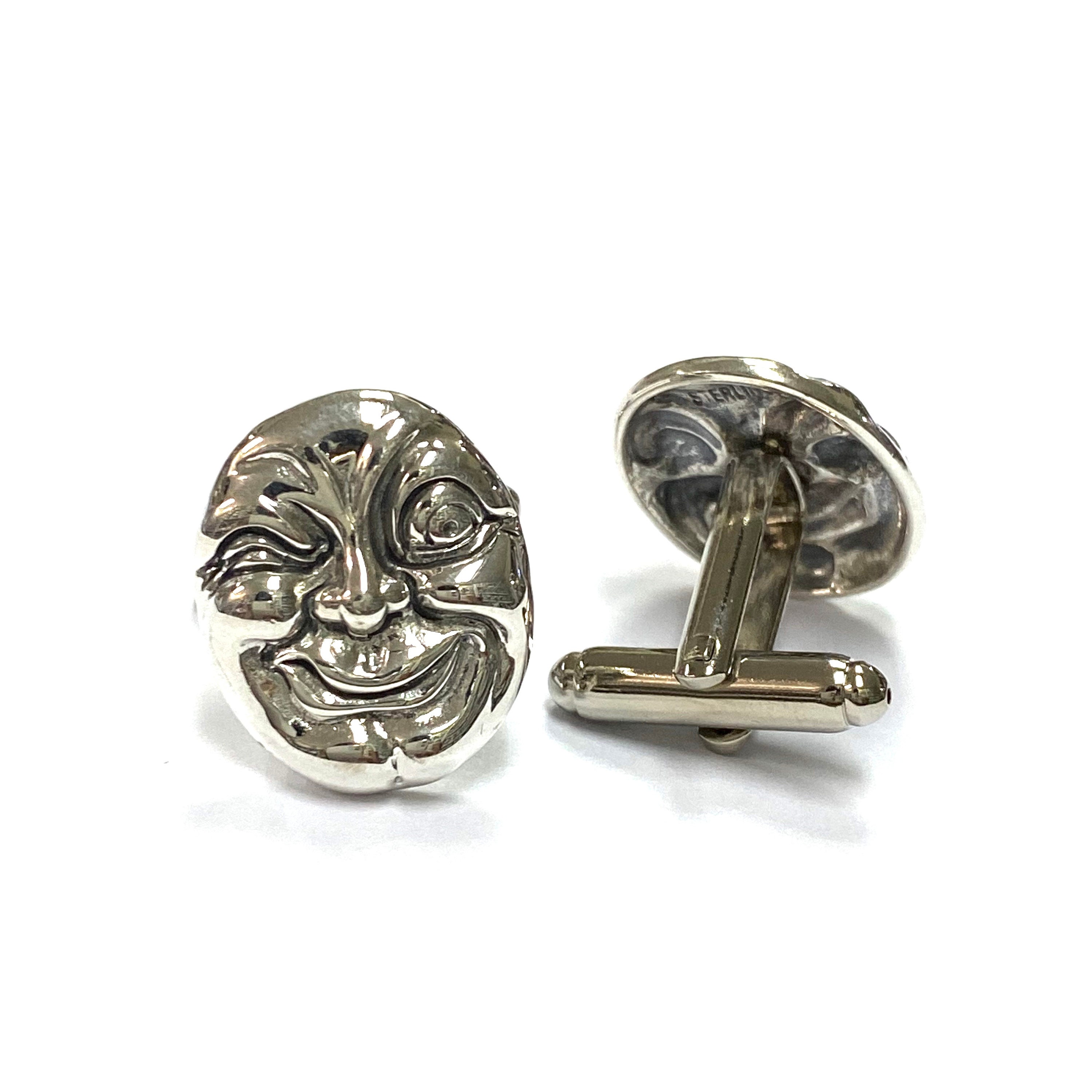 Victorian Style Face Cufflinks 925 Sterling Silver Mens | Etsy