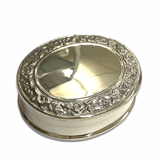 Large Victorian Style Filigree Pattern Pill Snuff Box 925 | Etsy