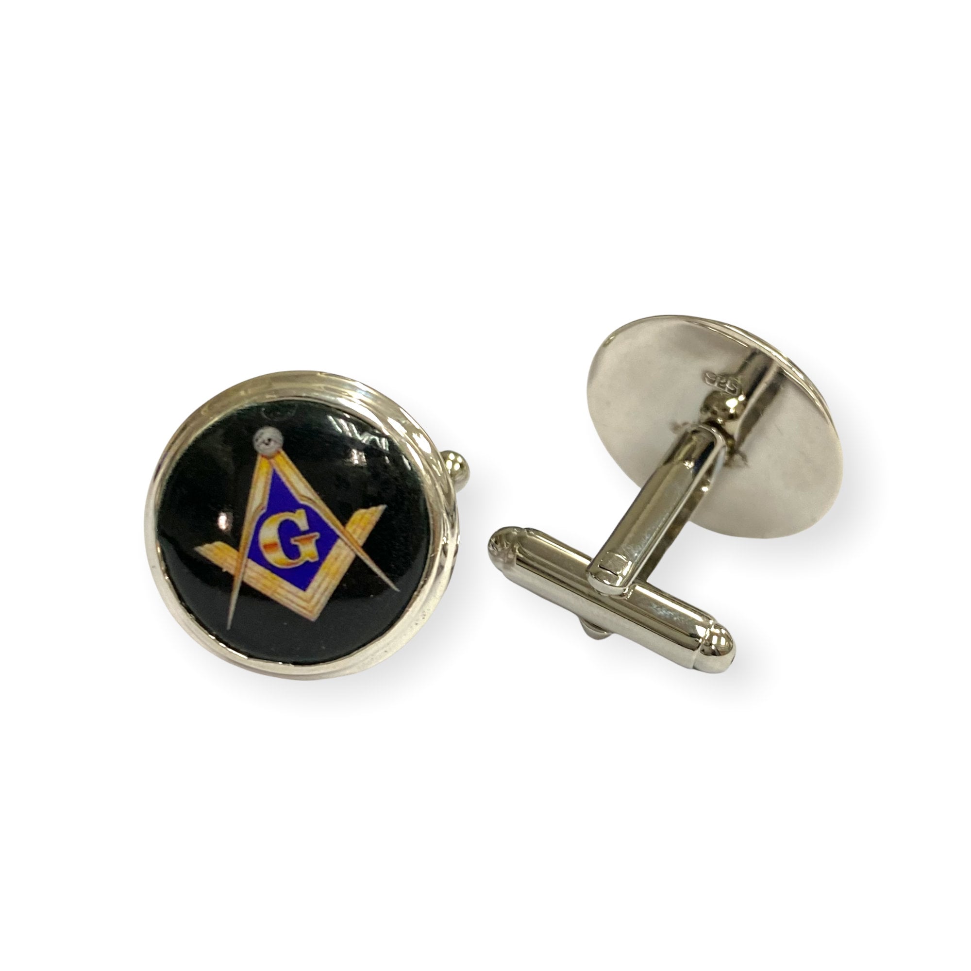 Enamel Freemasons Masonic Cufflinks 925 Sterling Silver Mens - Etsy