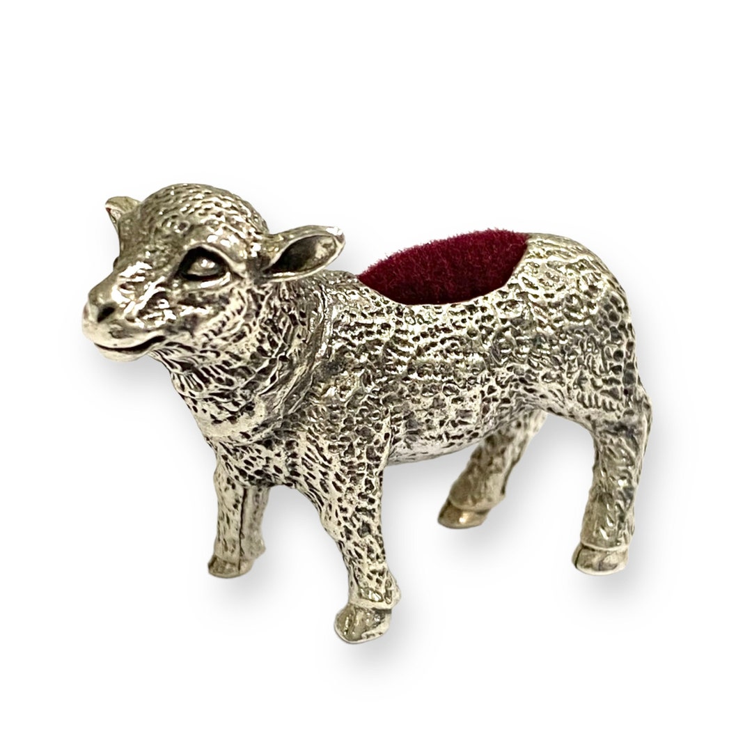 Victorian Style Collectable Lamb Pin Cushion 925 Sterling Silver Sewing ...