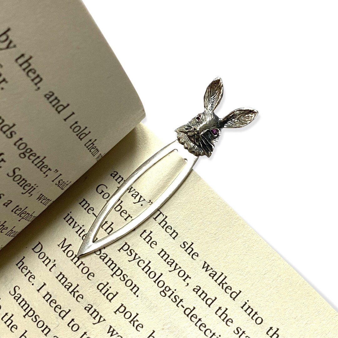 Victorian Style Rabbit / Hare With Ruby Stone Bookmark 925 - Etsy